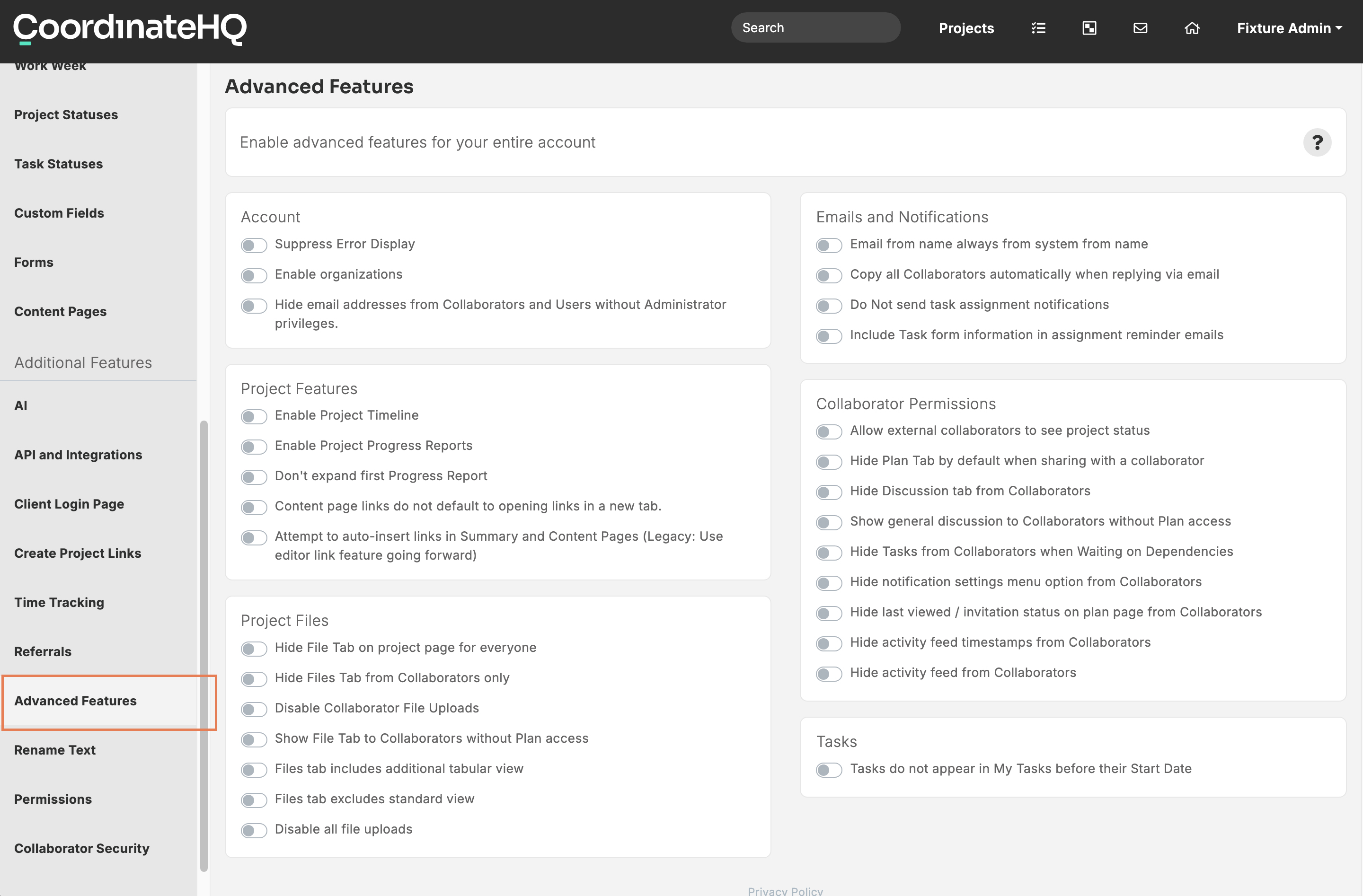 Understanding Settings > Advanced Options – CoordinateHQ Support